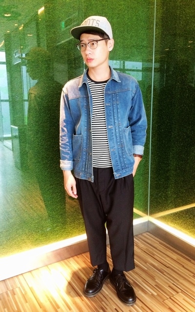 穿搭主題：單寧外套 X 黑白橫條T by Timer | Dappei